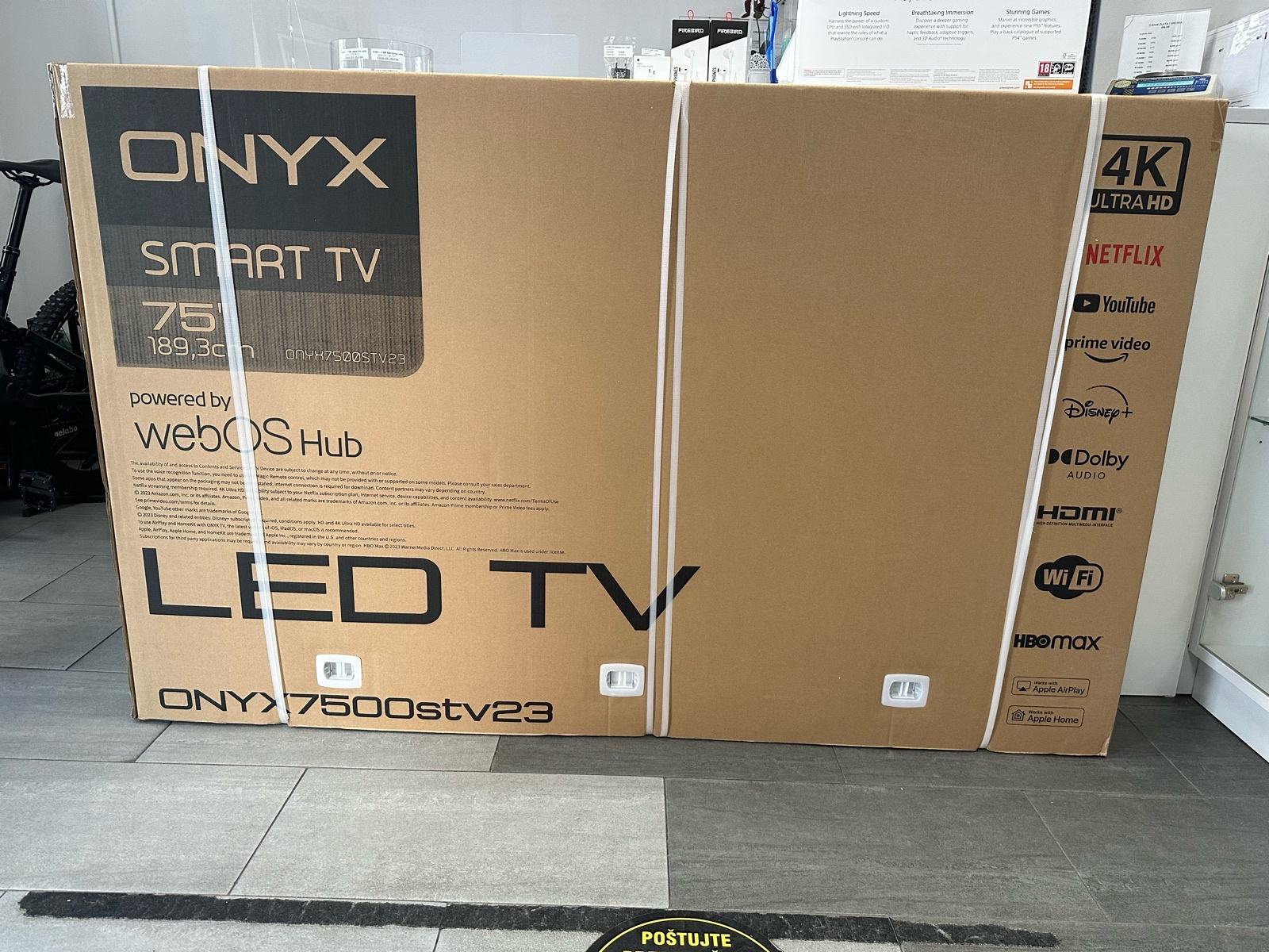 Onyx Smart Tv 4K 75” (189 cm), NOVO, R1 račun