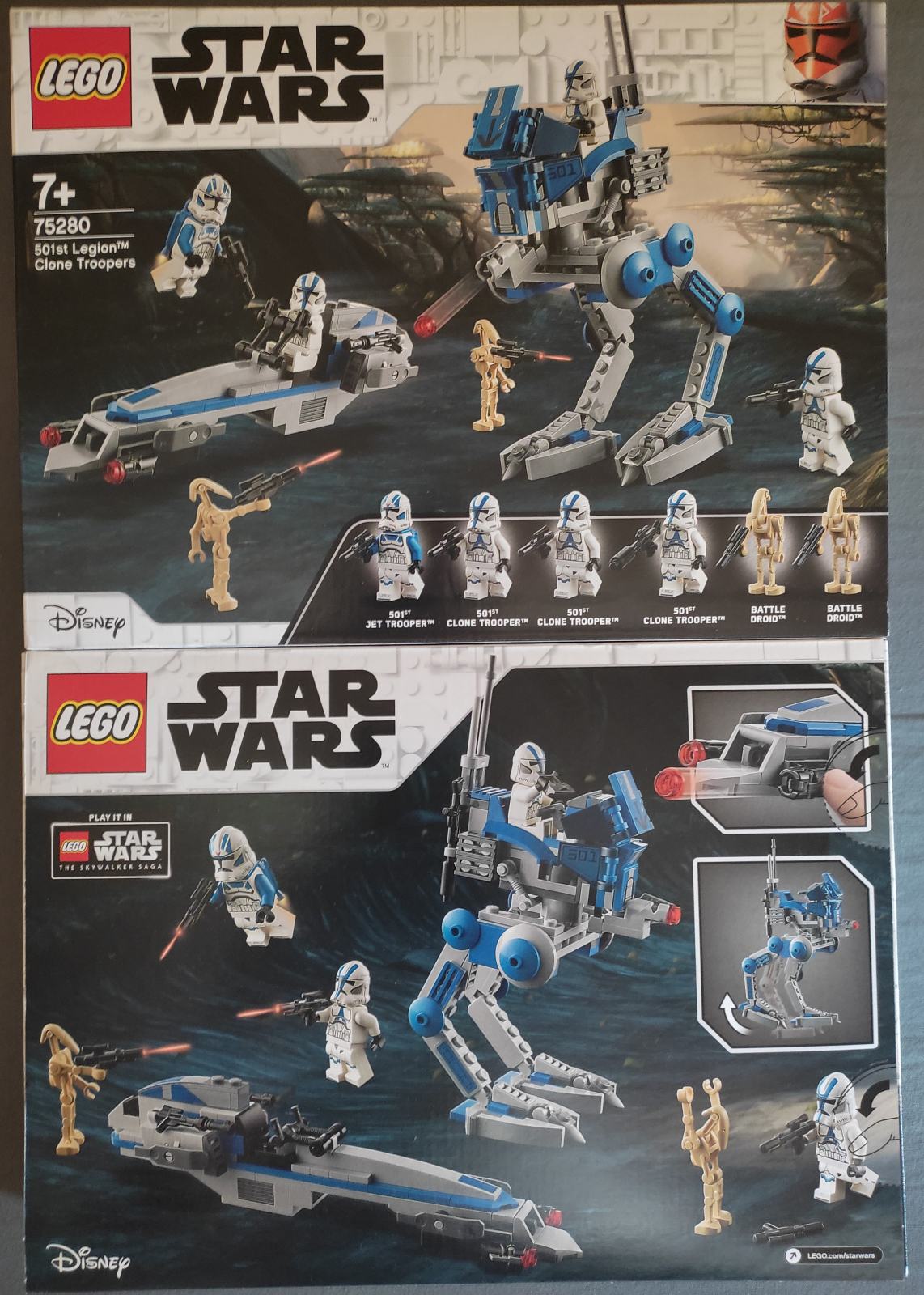 (NOVO) Lego 75280 (2x) - SW The Clone Wars 501st Legion Clone Troopers