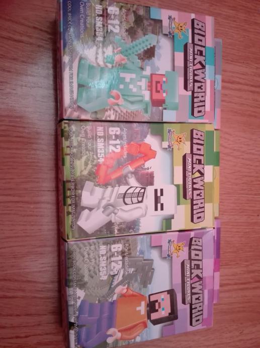 Lego mini figures Block World (set 3 kom)