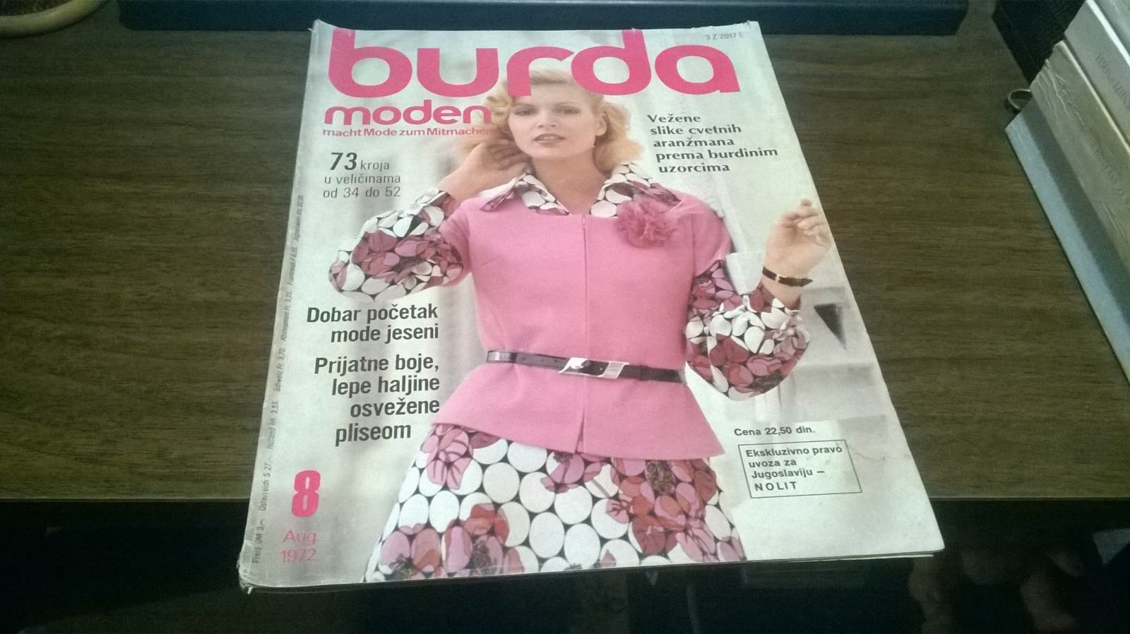 BURDA MODEN ČASOPIS AUGUST 1972.GODINE