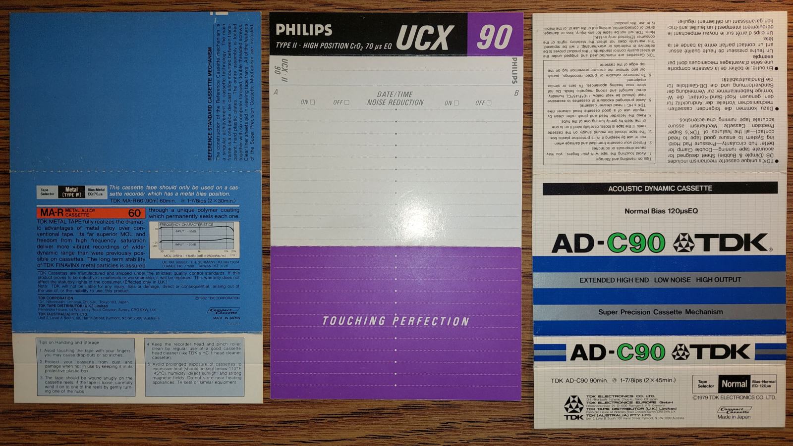 Kartoni za kazete cassette J-card Inlay card TDK Maxell Sony BASF Fuji