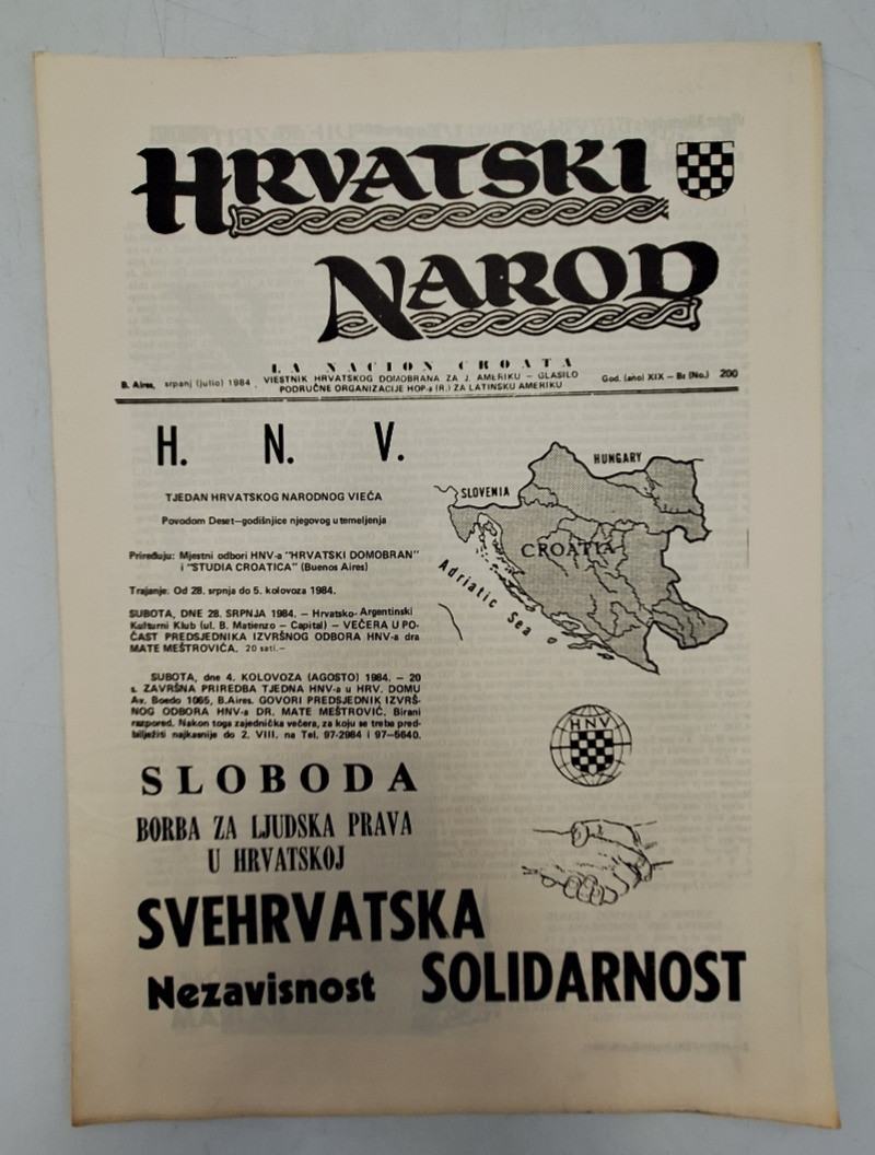 Časopis Hrvatski narod br. 5/1984. (emigracija)