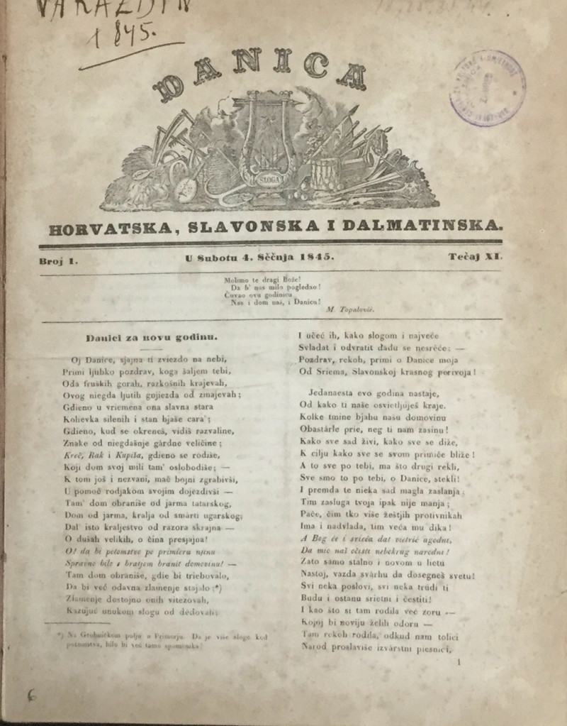 Danica Ilirska 1845.