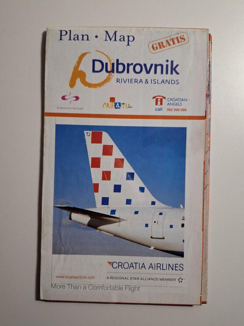 Dubrovnik plan grada - mapa , riviera i otoci