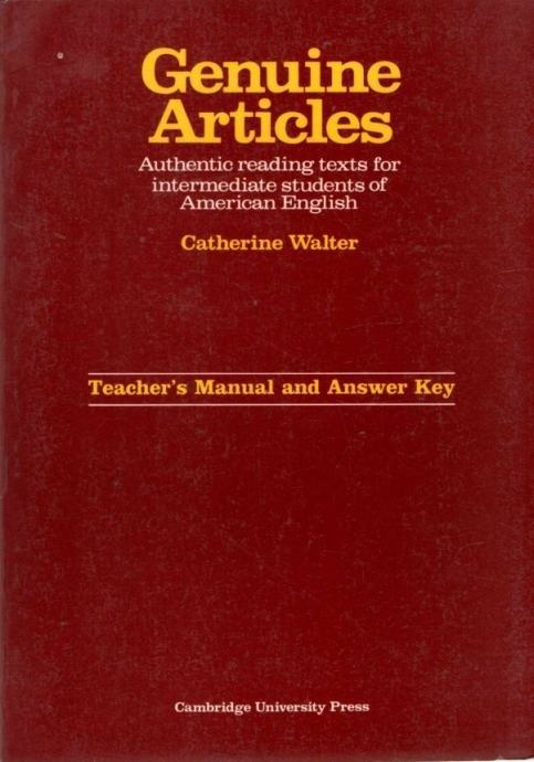 Genuine Articles Teachers manual with key: Authentic Reading Tasks