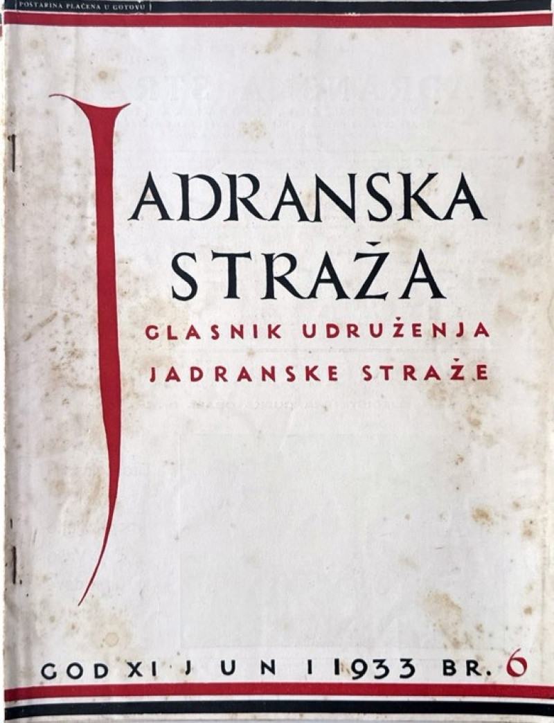 Jadranska straža Broj 6 / 1933