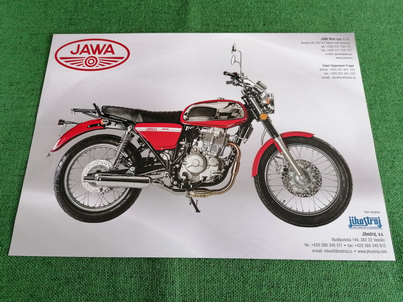JAWA 350 OHC ORIGINALNI PROSPEKT NOVOG MODELA za 2024. g JAVA BROCHURE
