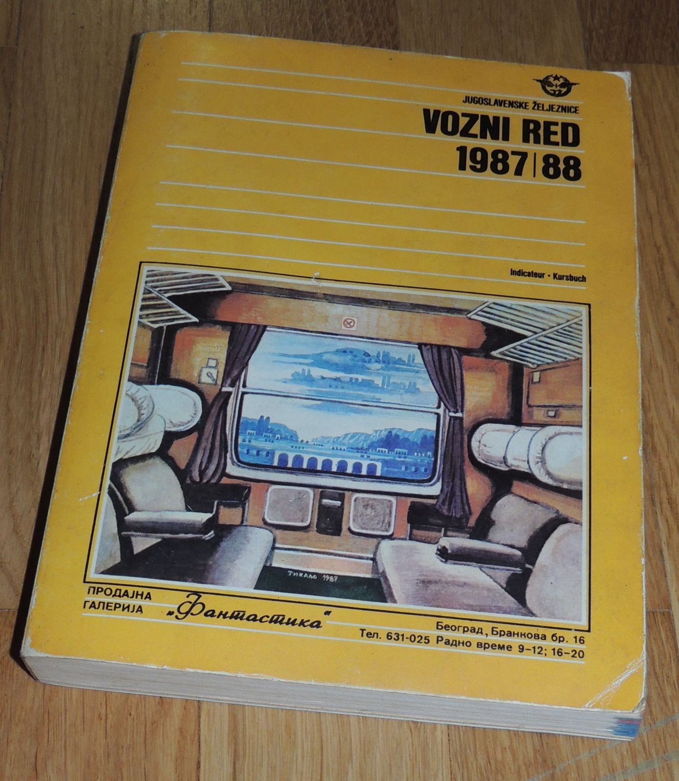 Jugoslavenske željeznice Vozni red 1987/88
