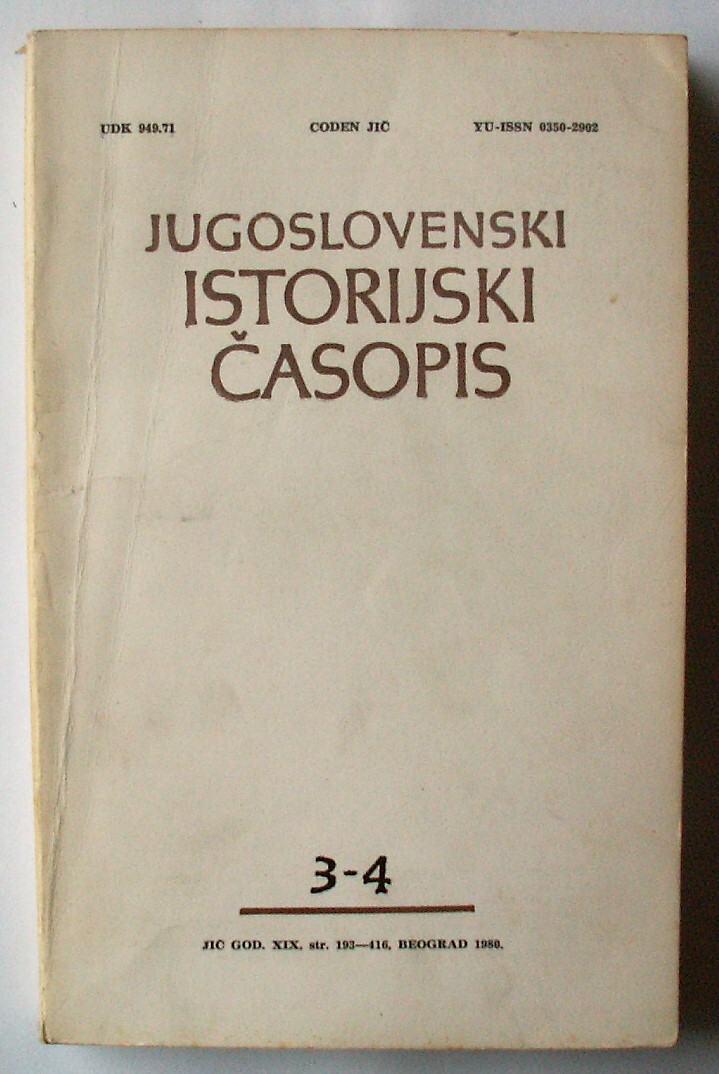 JUGOSLOVENSKI ISTORIJSKI ČASOPIS 3-4 1980