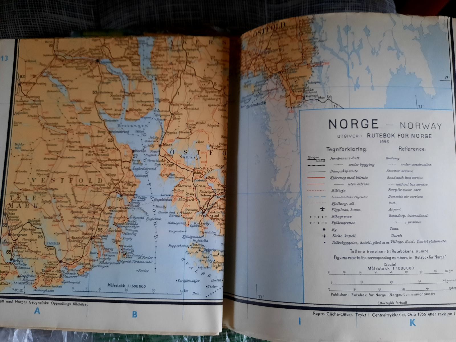 KARTA NORVEŠKE 1956.