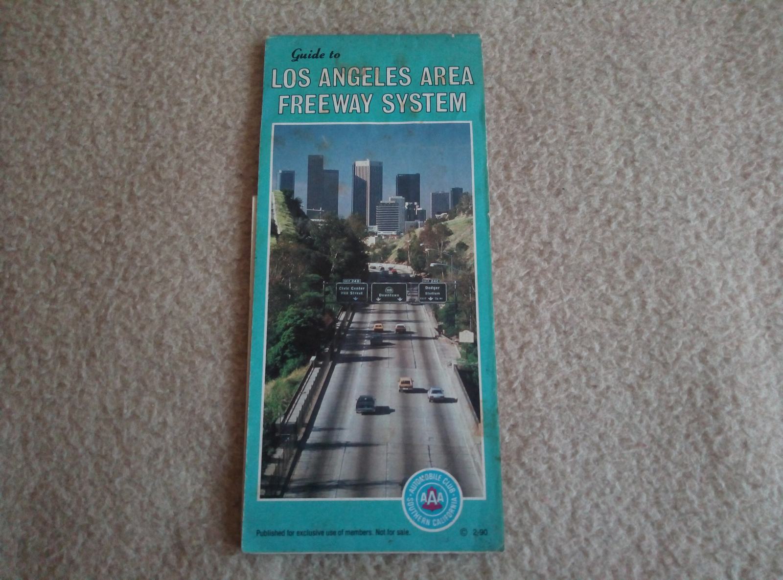 Los Angeles city map and area freeway system - 1990. godina