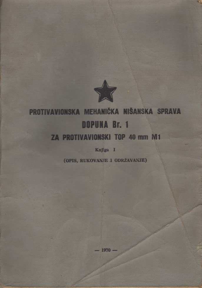 Militarija - upute za nišansku spravu protuavionskog topa 40 mm