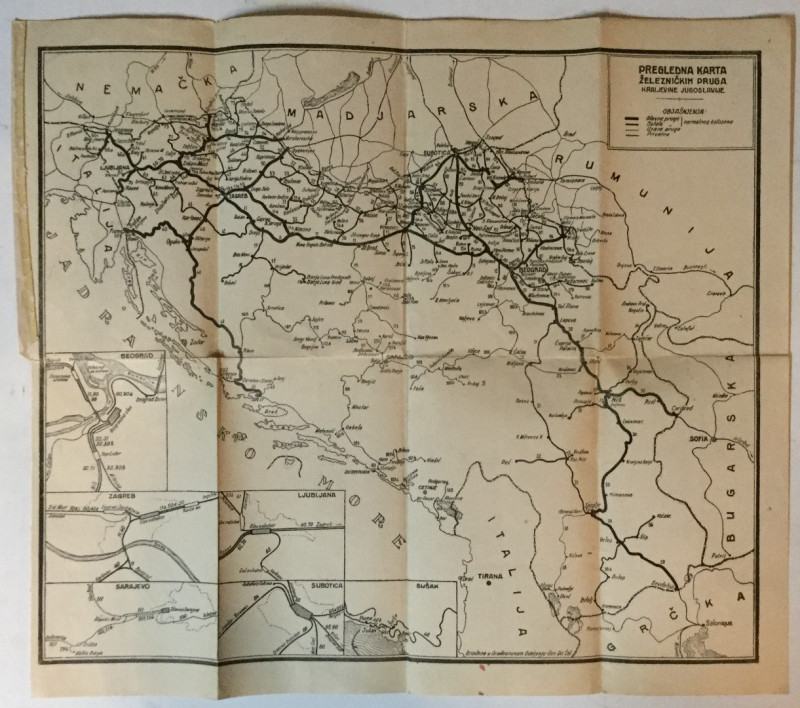 Pregledna karta železničkih pruga Kraljevine Jugoslavije