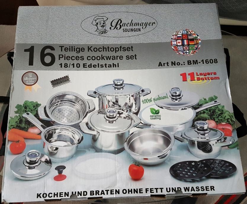 Bachmayer set posuđa - INOX 18/10 - novo