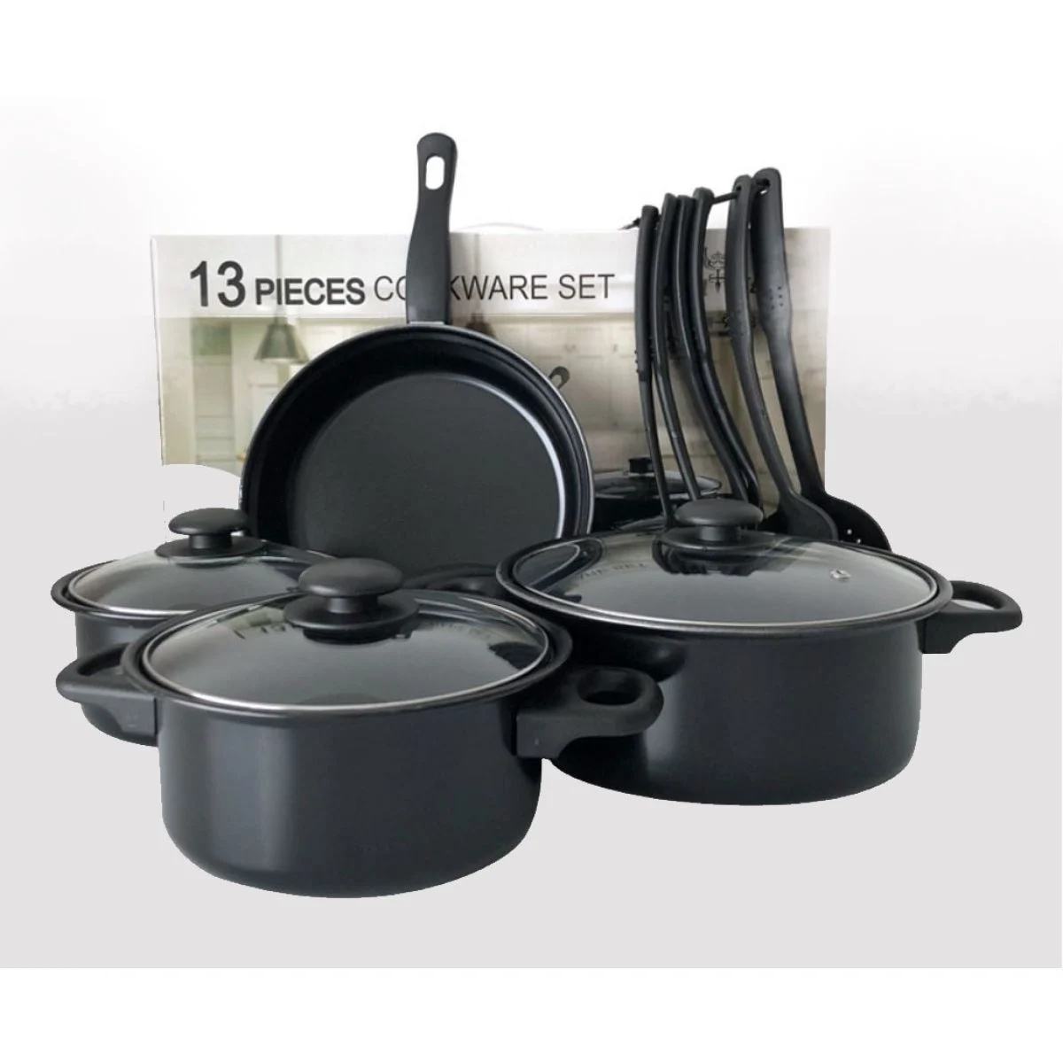 Višedijelni kuhinjski set od 13 komada - Lonci, tave i pribor *NOVO*