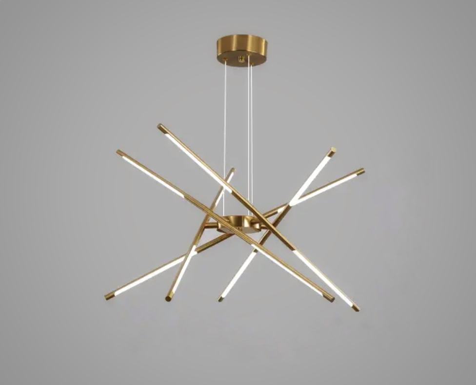 Moderan, elegantno jednostavan dizajnerski luster, tamno zlatni