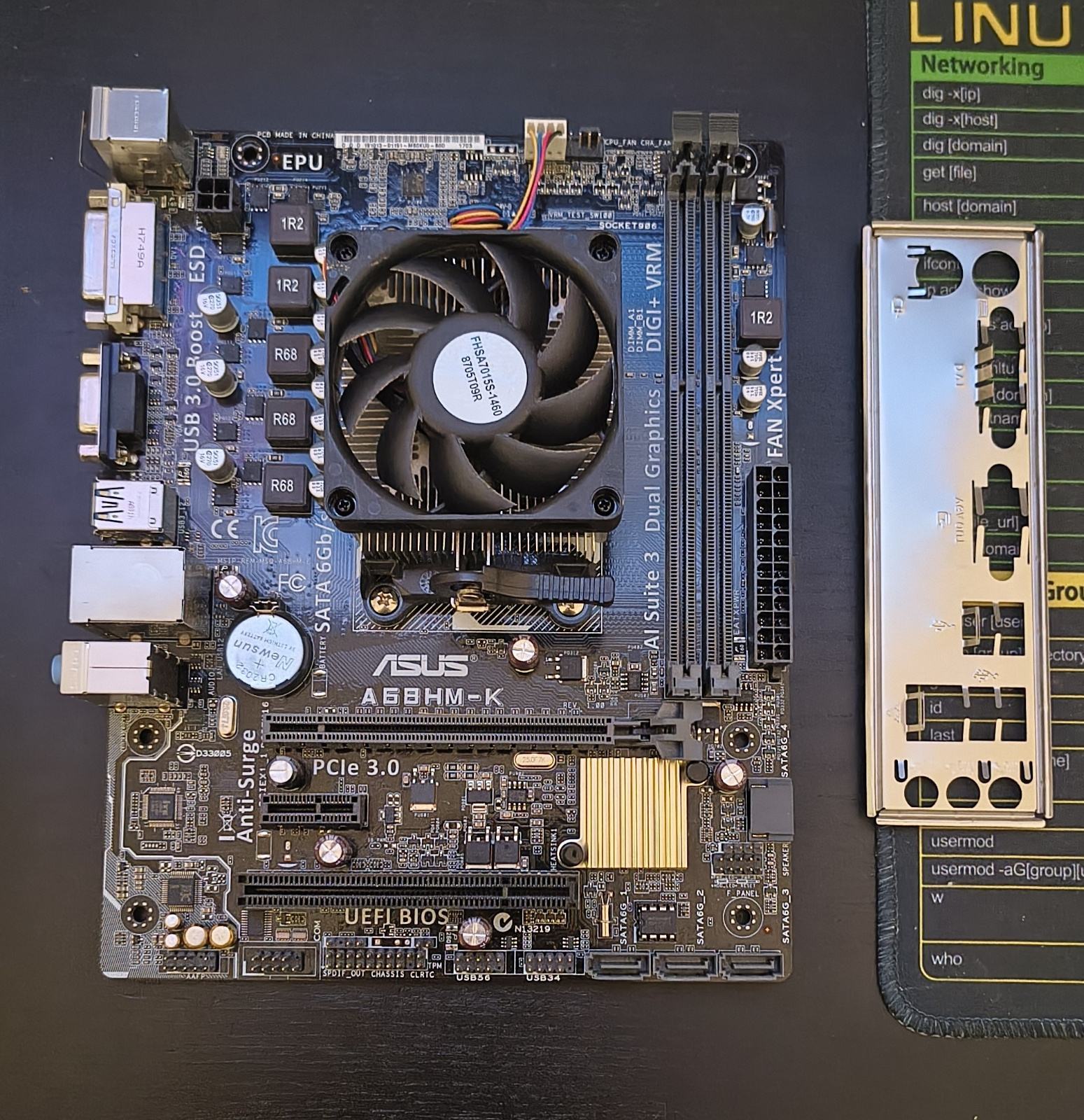 Asrock A68HM-K matična + Athlon FM2+ X4 840 procesor + IO shield