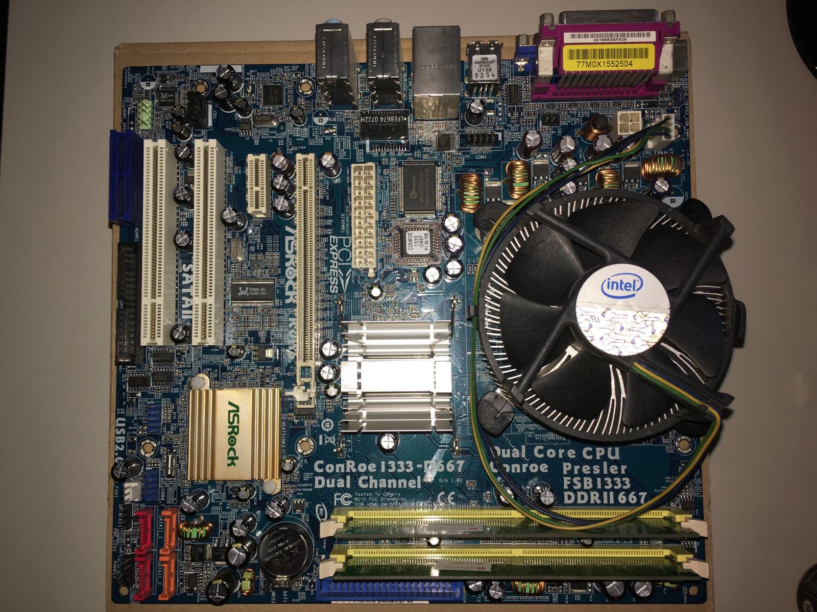 ASROCK MBO, CPU, RAM