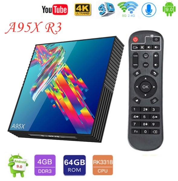 A95X R3 Android 9.0 4K Smart TV Box 4/32GB NOVO!