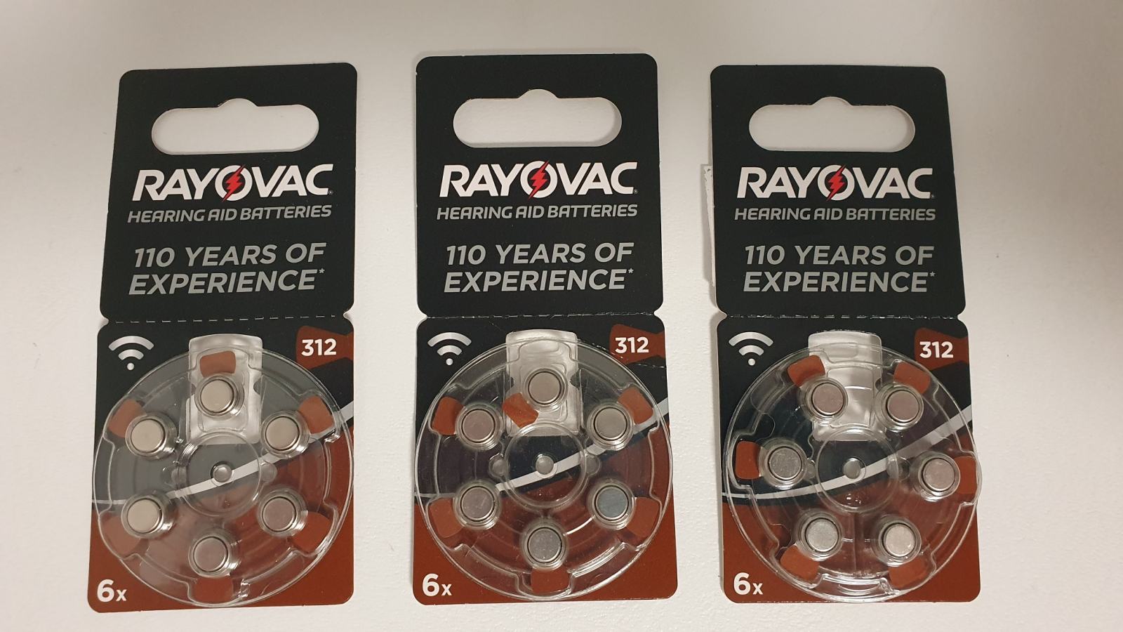 Baterije za slušni aparat Rayovac - tip 312 / PR41 - NOVO!