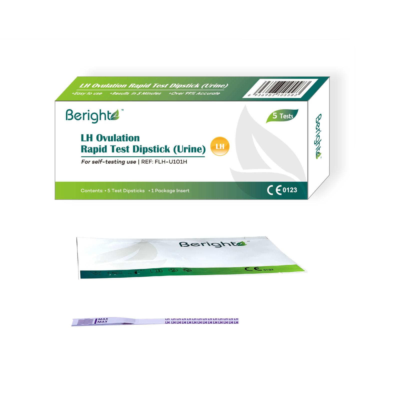 LH trakice test za ovulaciju, Beright, (30mIU/mL), 5 kom