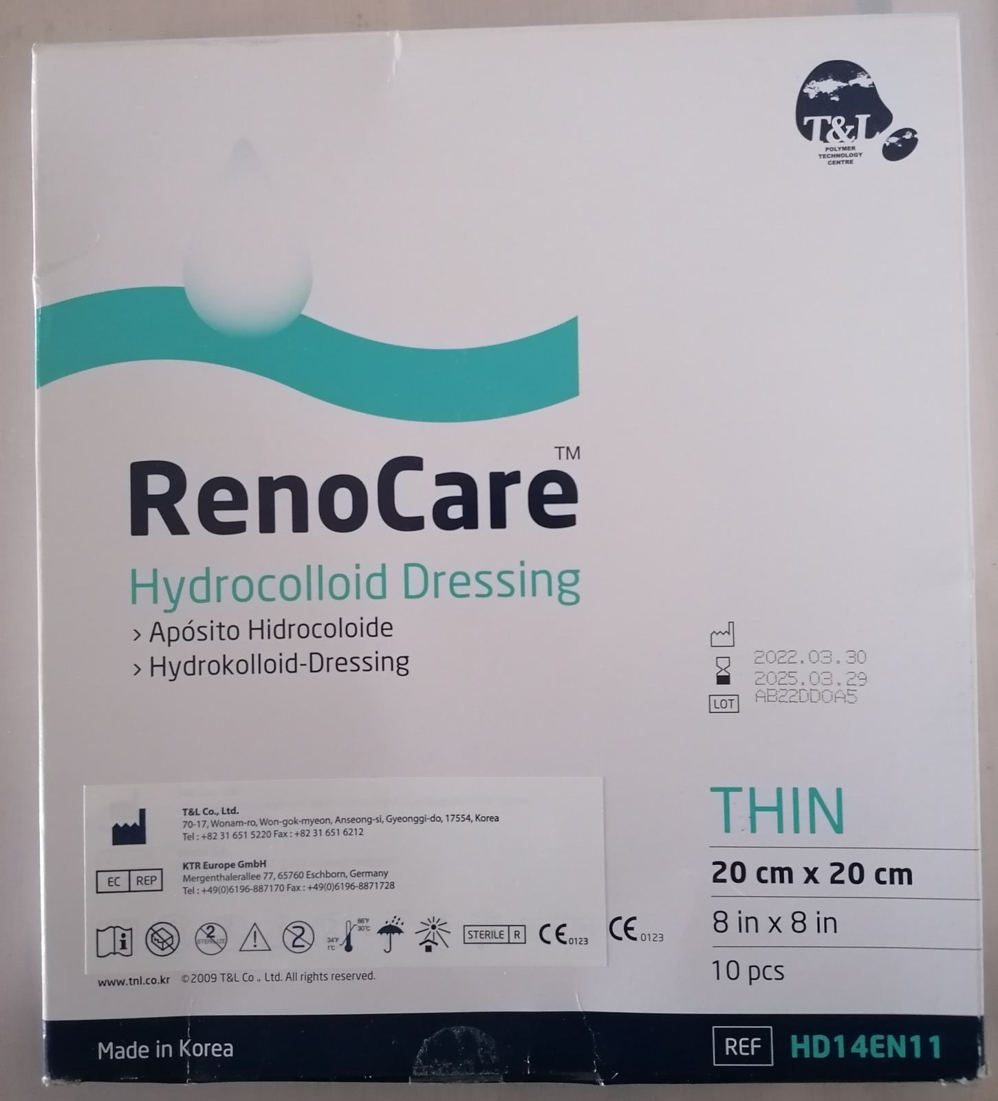Obloga za rane RenoCare Hydrocolloid Dressing Thin 20x20 cm (kom)