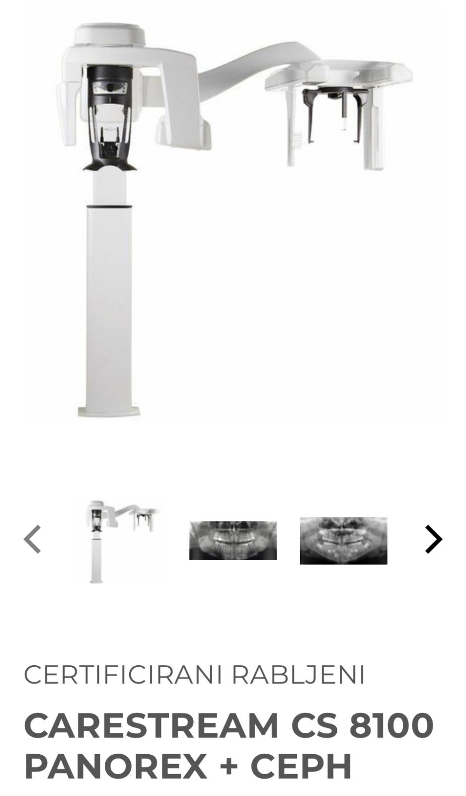 Ortopan Carestream CS 8100 s kraniogramom