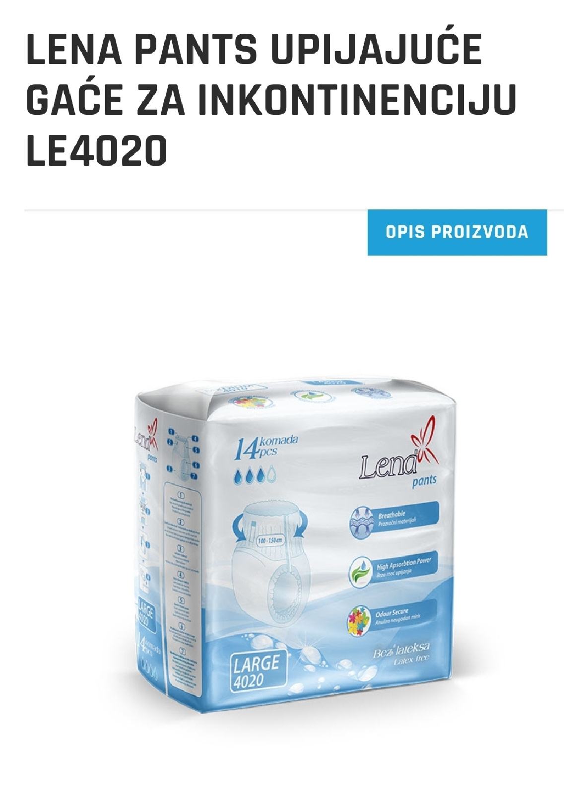 Pelene/gaće za inkontinenciju