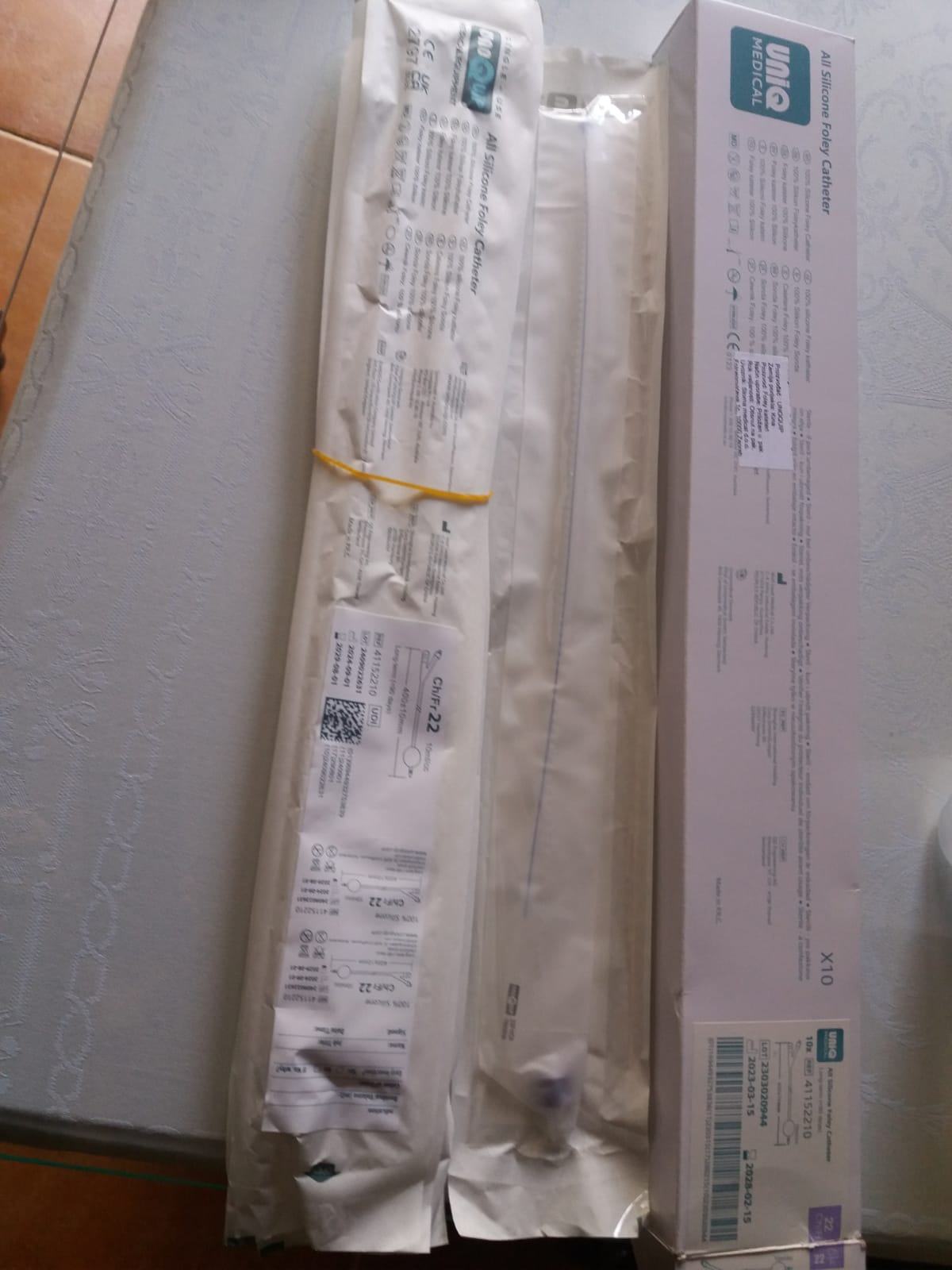 Silikonski kateter UNIQ medical, veličina 22, 4 komada ..20 eura