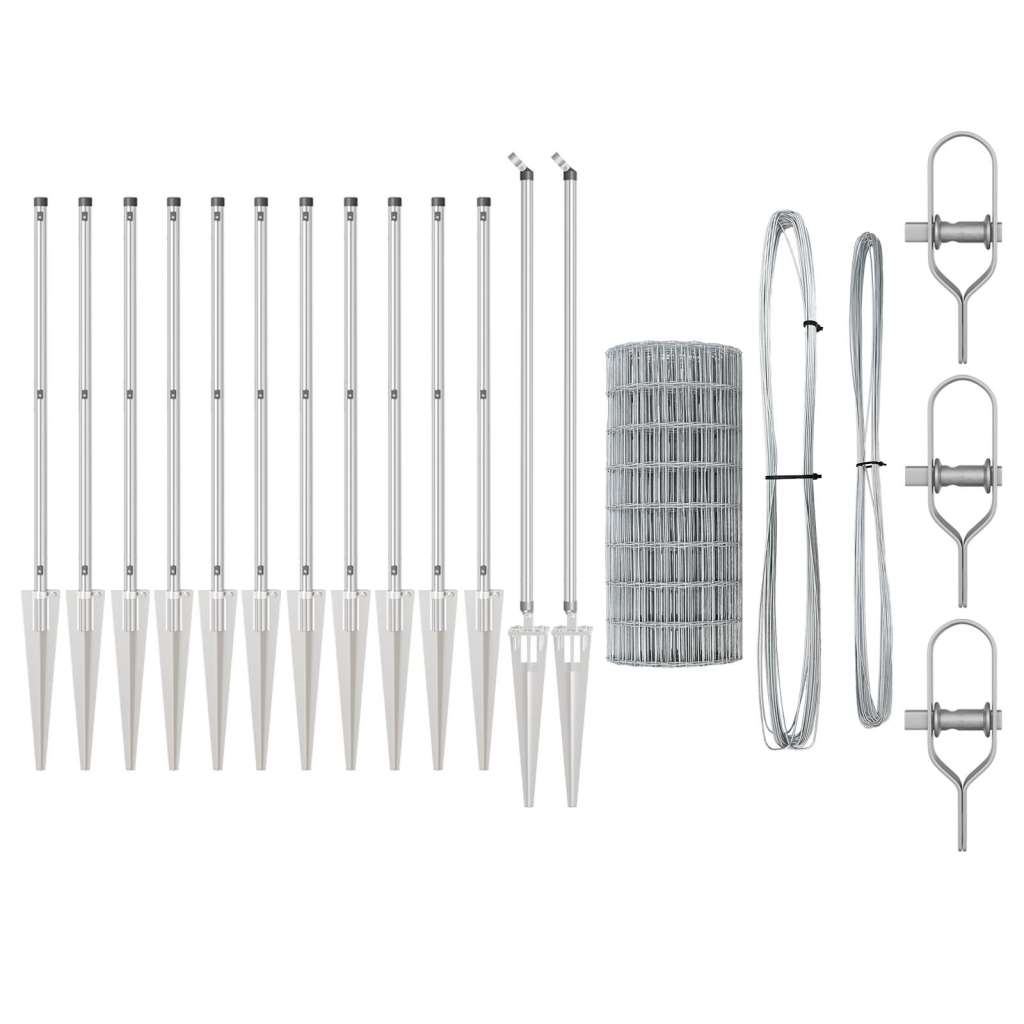 Euro Ograda s 7 Spike Postova 1x10 m Galvanizirani Čelik