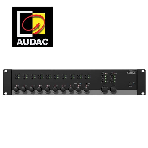 Audac PRE220 - TWO ZONE - 10 CHANNEL STEREO PRE-AMPLIFIER