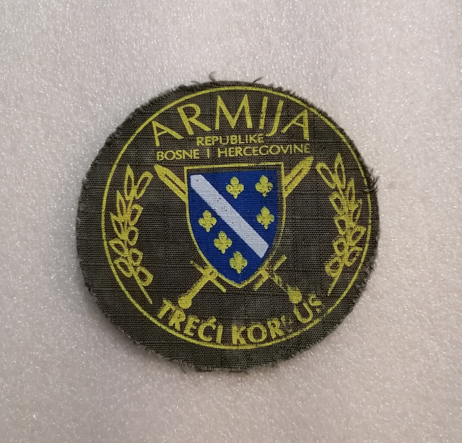 Armija BiH platnena oznaka - Treći Krpus - Originalna...nošena