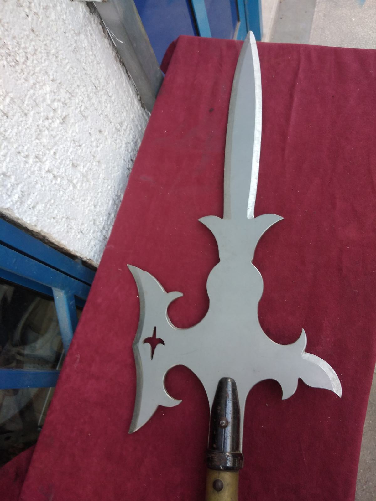 HELEBARDA, zeljezo- celik i mesing, 56 + 22 cm