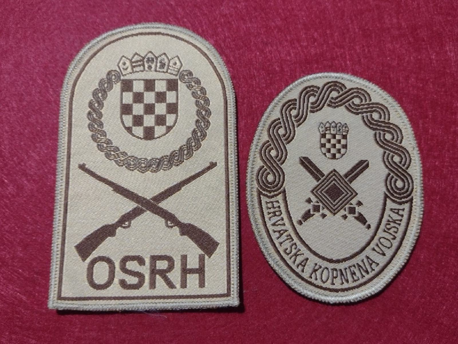 HV oznake - OSRH i Hrv. kopnena vojska - žute, pustinjske