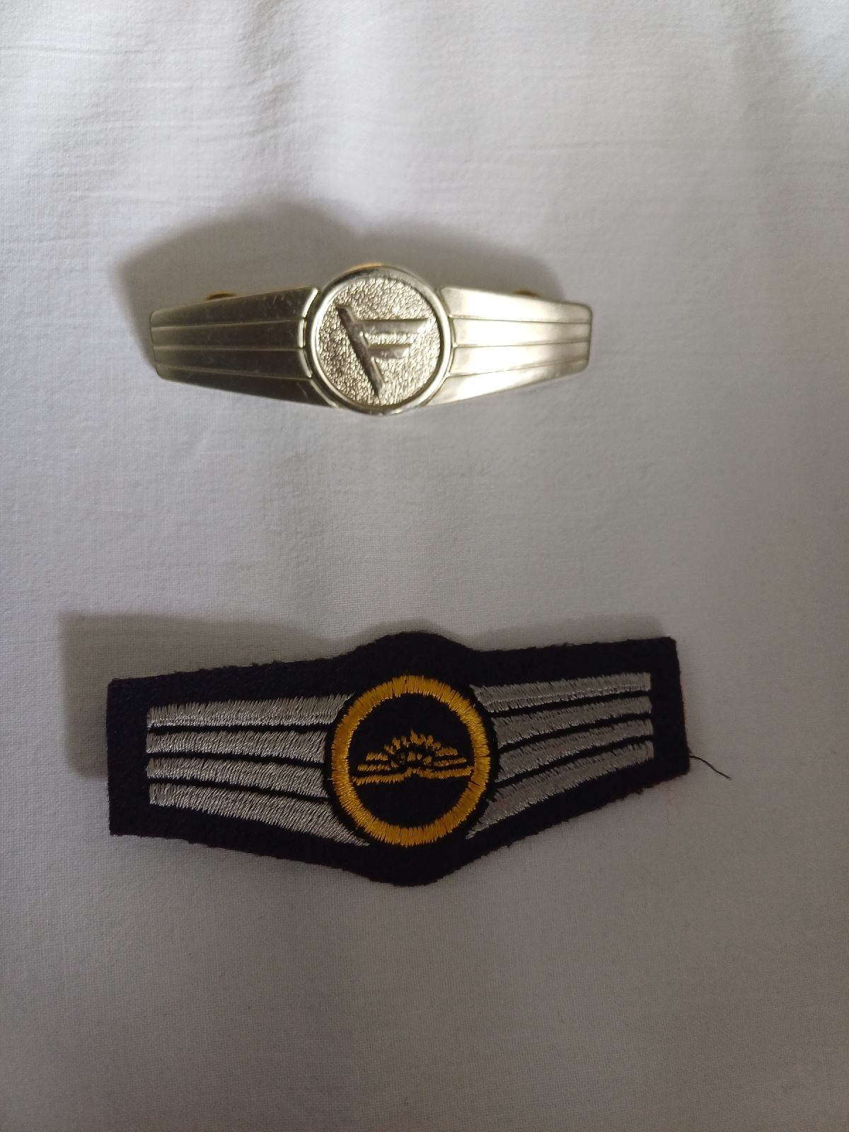 Stare vojne oznake pilotske Njemačke vojske, metalna i prišivak.