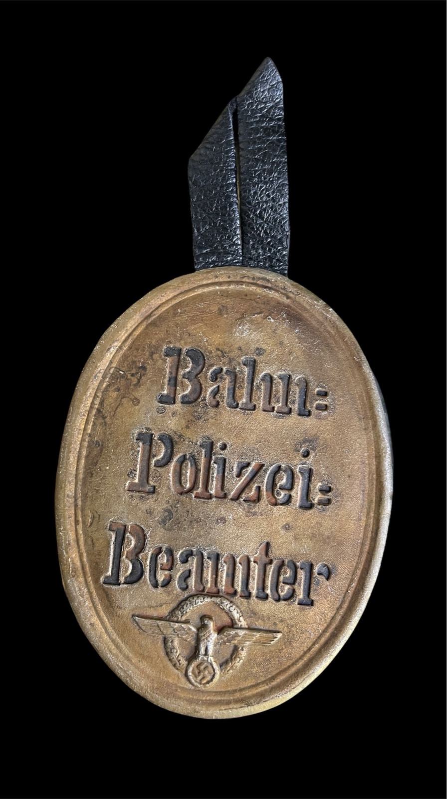 WW2 German railroad train police badge with tunic hanger Orginal