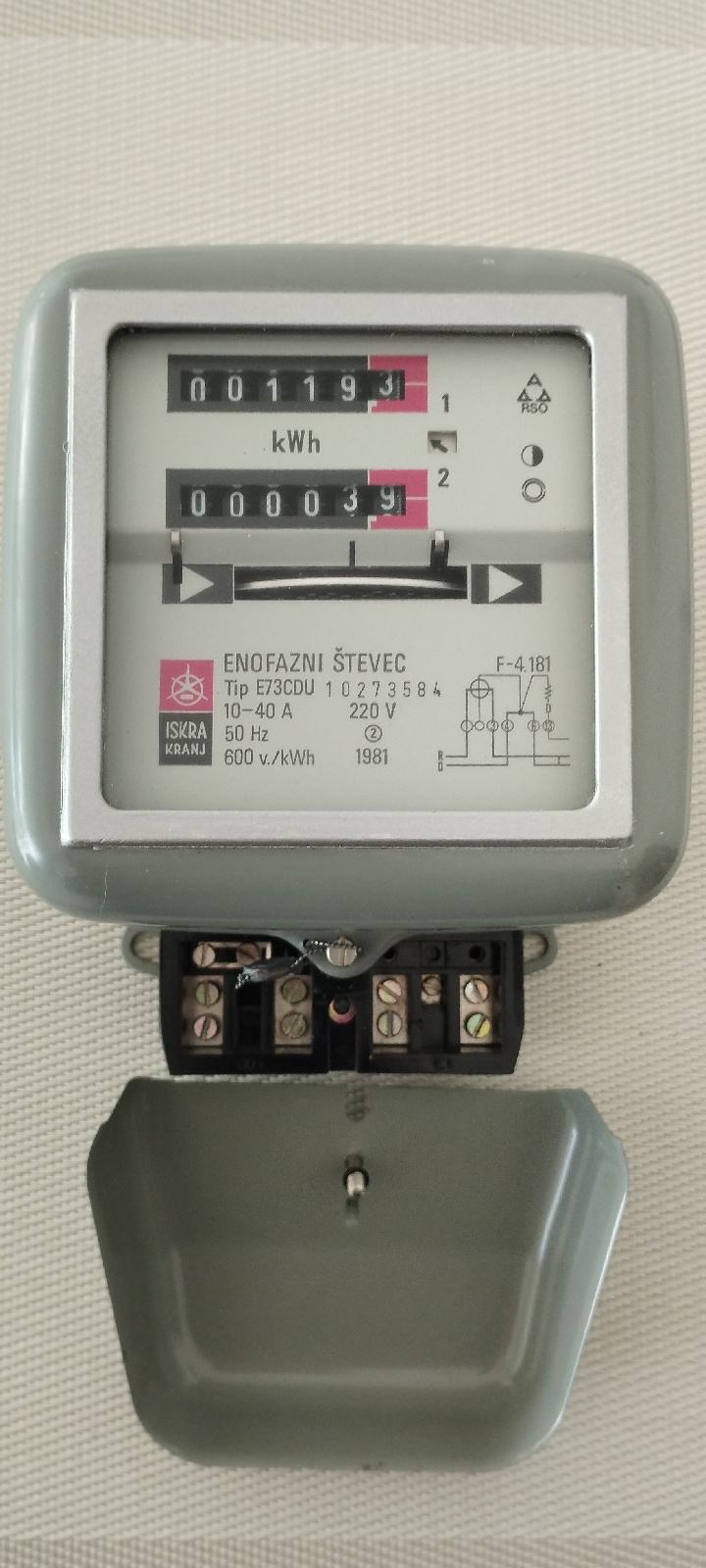 KONTROLNO BROJILO DVOTARIFNO JENOFAZNO 10-40 A