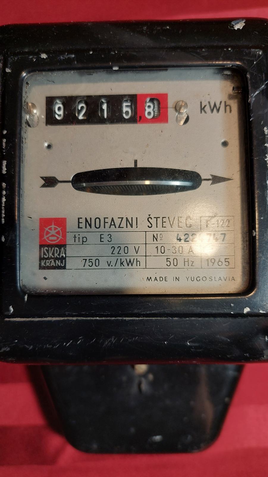 Kontrolno brojilo za struju ISKRA, jednofazno