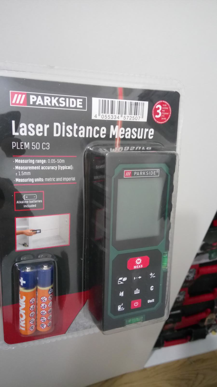 Laserski metar 50 m novo Parkside garancija 3 godine