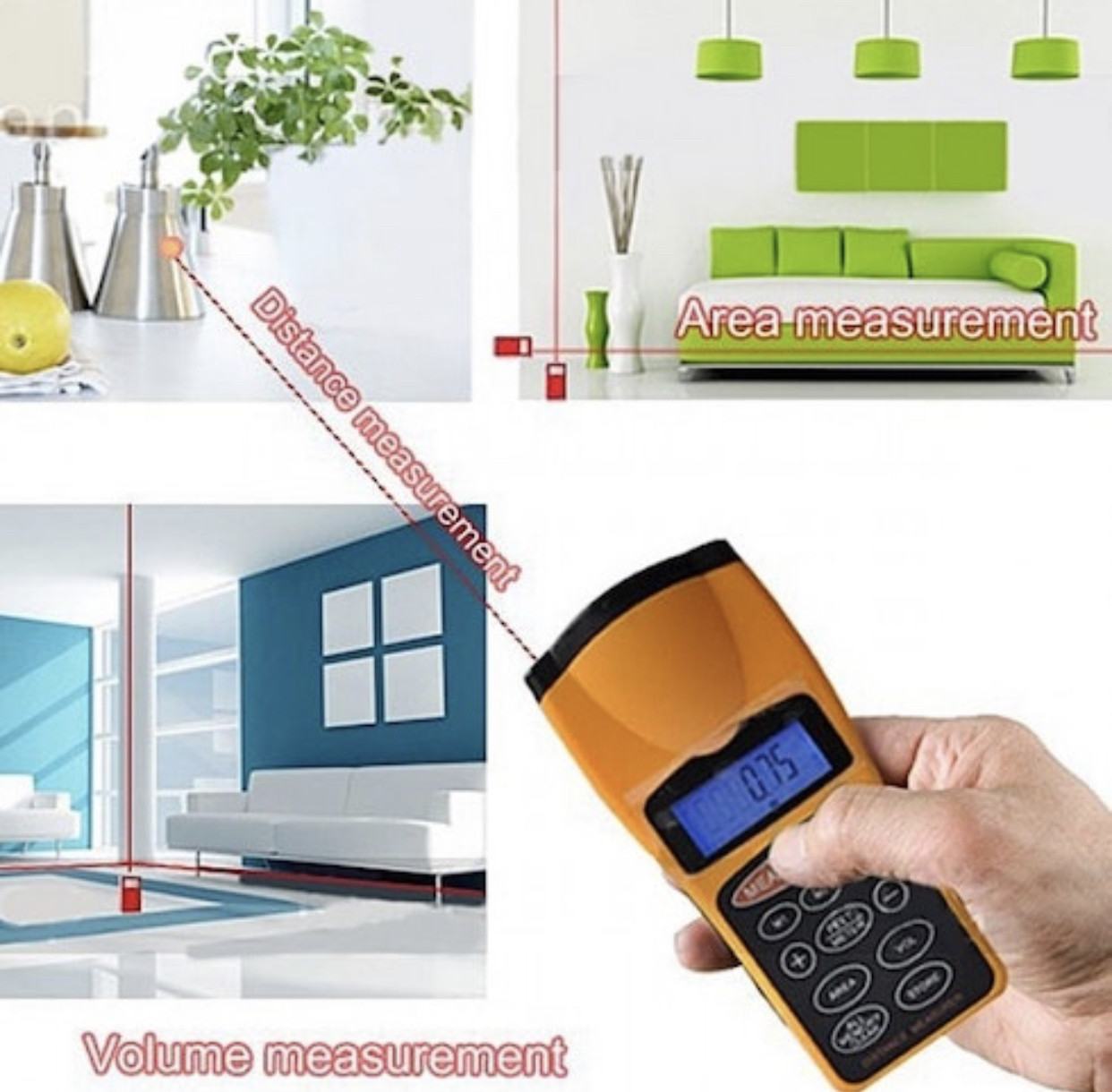 Laserski metar za duljinu i volumen