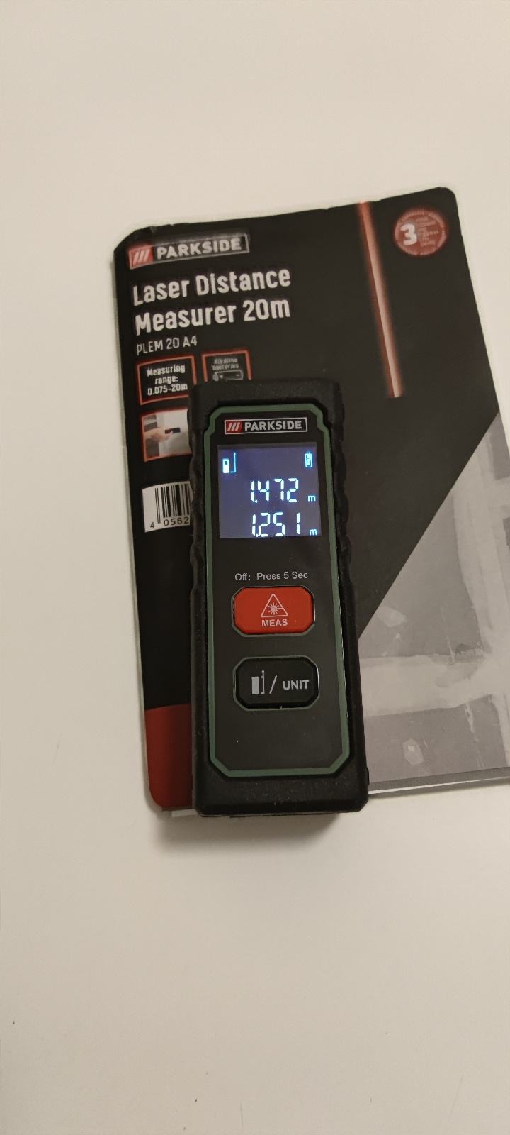 Laserski metar Parkside daljinomjer