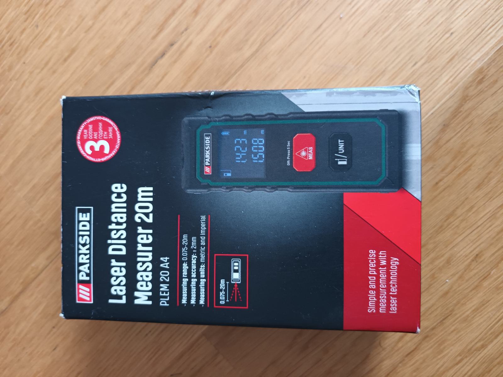 Parkside laserski metar 20 metara novo zapakirano