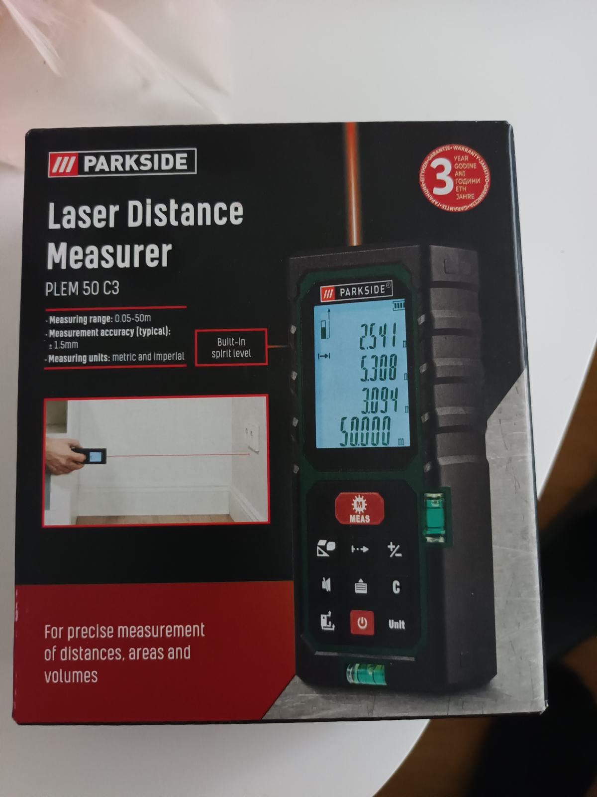 Parkside laserski metar 50 m Novo