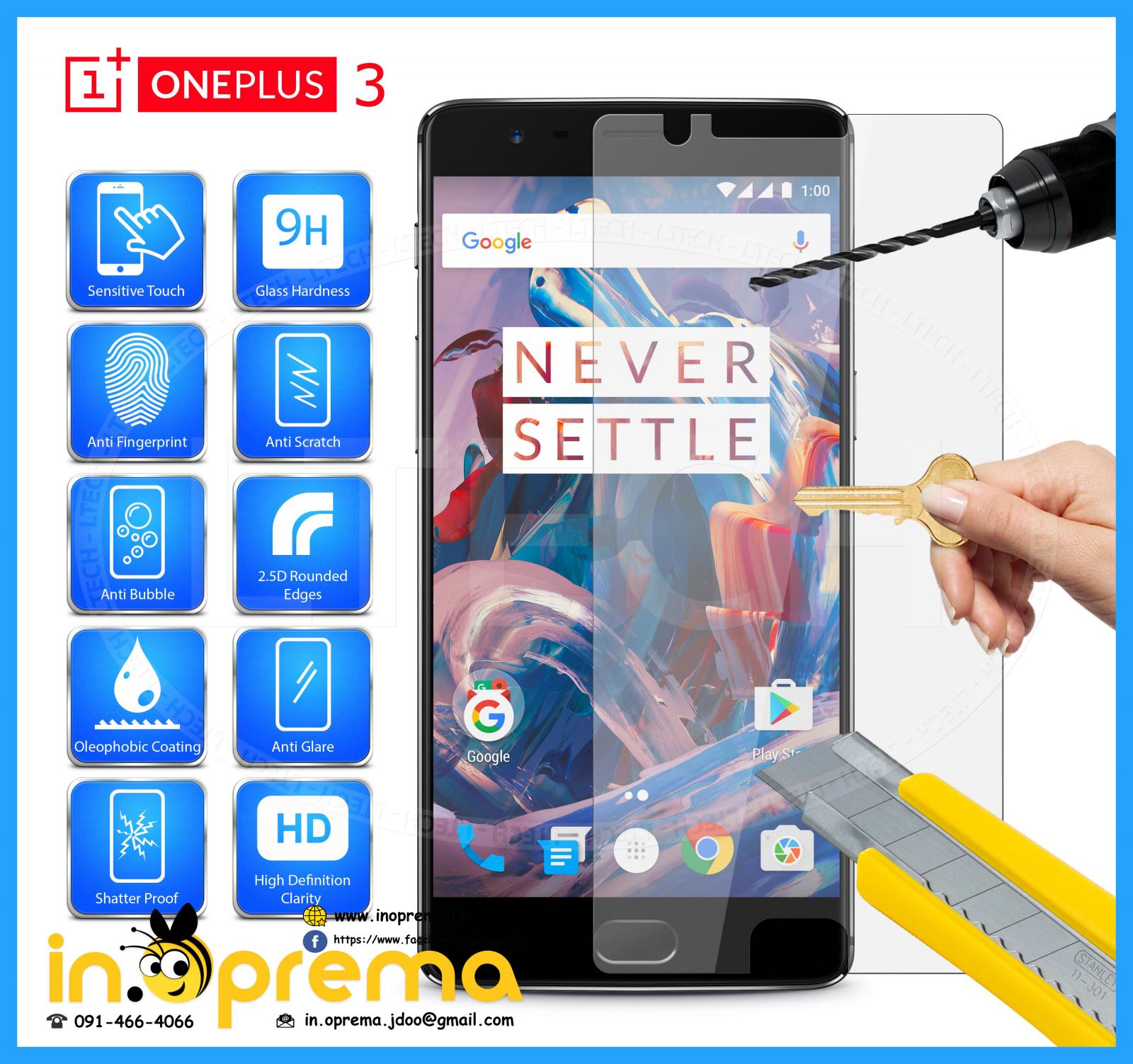 ONEPLUS 3 THREE, ONE PLUS 3 THREE, ONEPLUS 3 KALJENO STAKLO