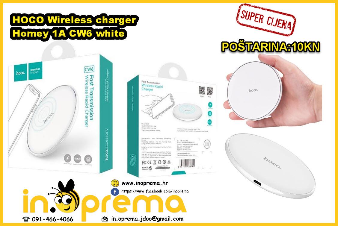 WIRELESS BEZICNI PUNJAC HOCO CW6 IPHONE 11 PRO MAX SAMSUNG HUAWEI