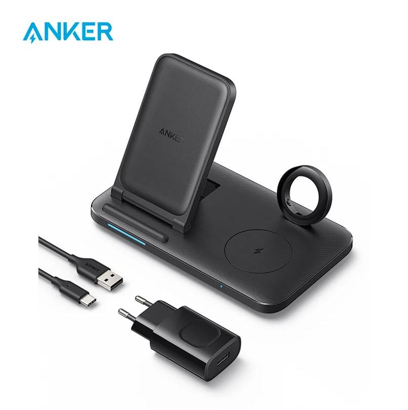 ANKER 3 u 1 BEŽIČNI PUNJAČ ZA MOBITEL, SLUŠALICE, SMARTWATCH