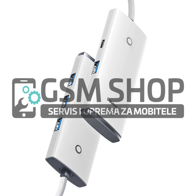 Baseus Lite Serija Hub USB-C na 4x USB 3.0 + USB-C bijela