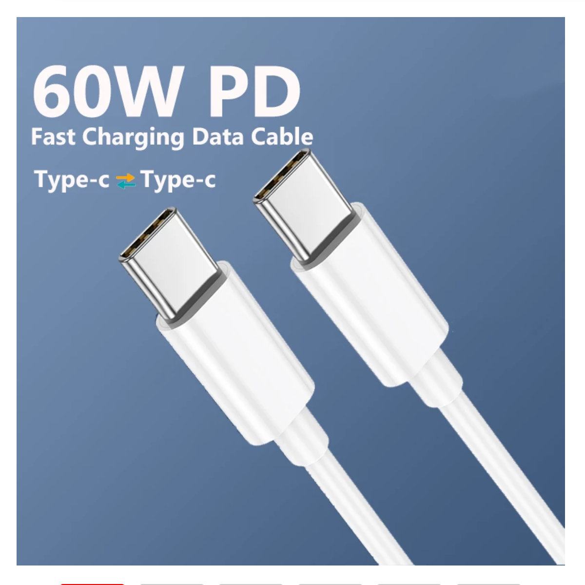 USB-C to USB-C kabal fast charging pd60W