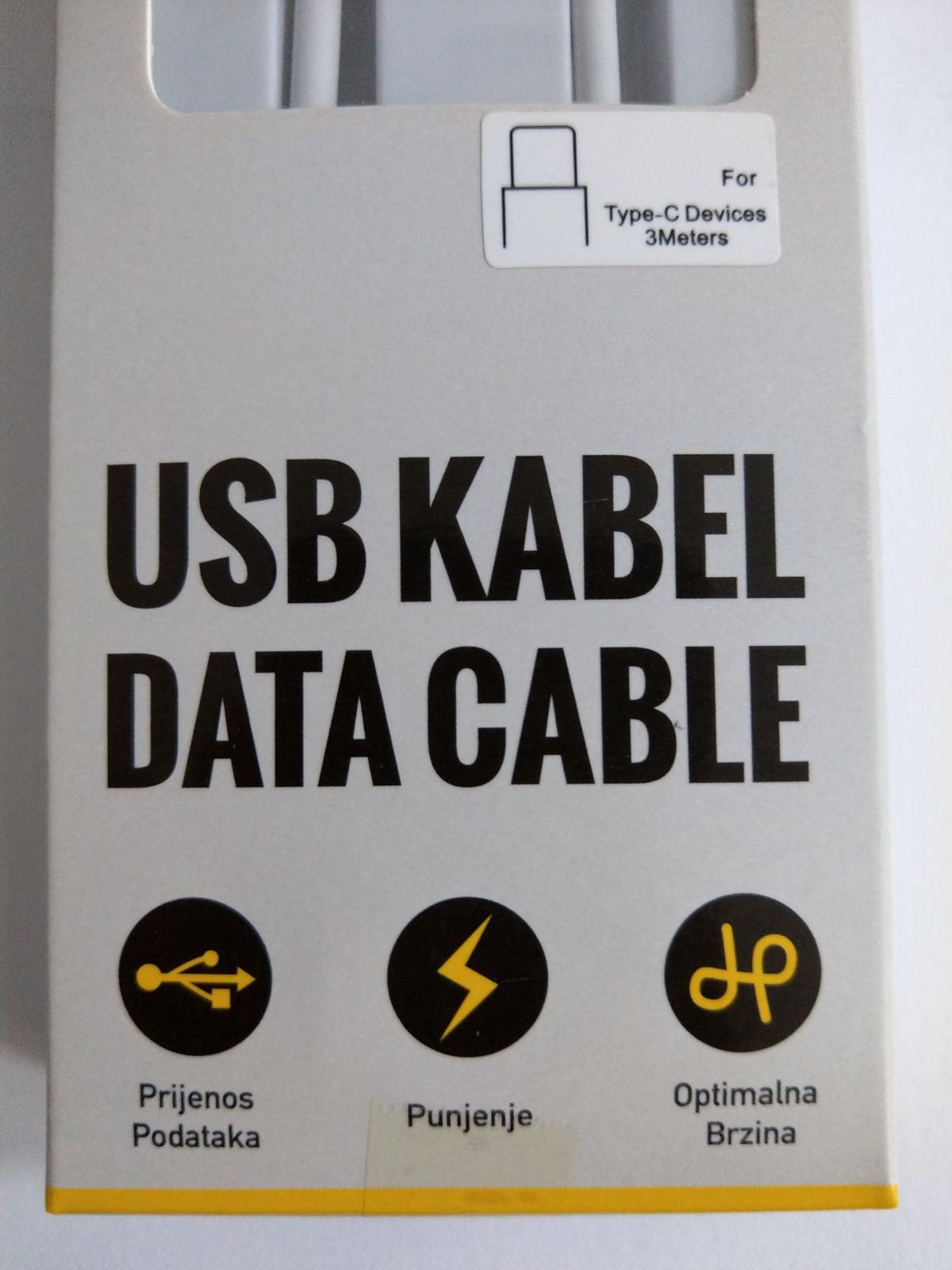 Usb kabel, tip C, Usb na Tip C, 3m