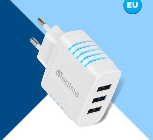 USB punjač/adapter sa 3 izlaza i USB kabel C NOVO
